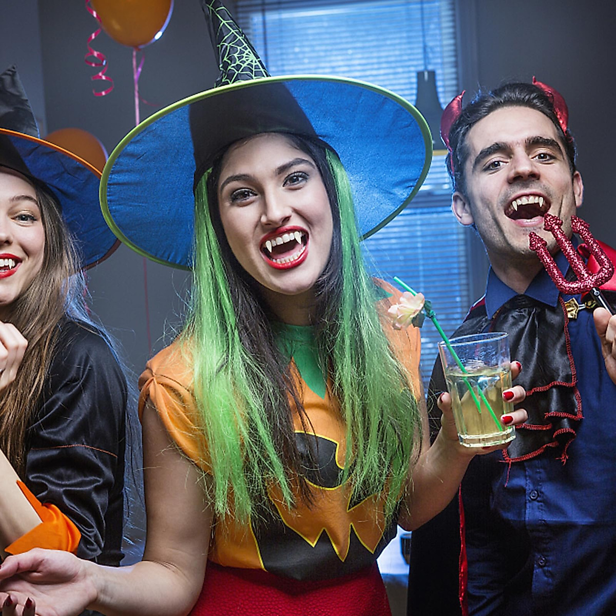 Halloween SFX Scar Wax Makeup Kit, Halloween Face Body Painting Set with Fake Blood, Makeup Wax, Spatula Tool, Dentures, 2 pairs Elf Ears and Fake Witch Nails for Cosplay Halloween Party Stage