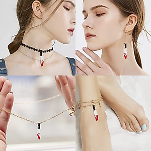 CCOZN 12 Pcs Fake Knife Charms, Halloween Pendant Mini Acrylic Knives Beads for Women DIY Jewelry Making Crafting Halloween Charms with Box, 45 x 9mm