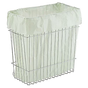 mDesign Metal Wall Mount Kitchen Storage Organizer Basket Bin/Trash Can - For Bags, Tin Foil, Wax Paper, Saran Wrap - Hardware Included - Solid Steel - Chrome