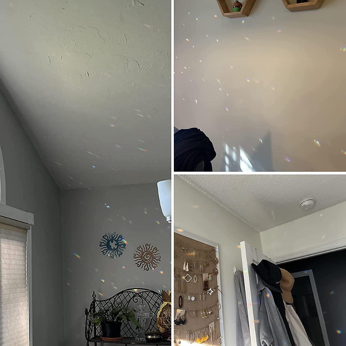 3pcs Crystal Suncatchers for Windows Hanging Tree of Life Sun Catchers Decor with Prisms for Home Indoor Outdoor Car Making Rainbows