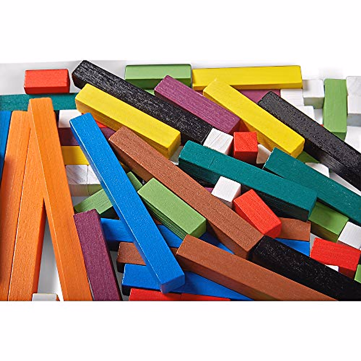 hand2mind Wooden Cuisenaire Rods with Trays, Math Manipulatives, Montessori Math Rods, Math Counters, Math Blocks, Counting Blocks, Montessori Math, Fraction Bars, Number Rods (Set of 6)