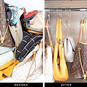 Luxe Bag Care Luxury Handbag Closet Hanger (1 Piece) - Protect, Organize, Display Your Pocketbook - Saves Integrity of Handbag Handles, No More Creasing - Organize & Store Purses - 12 lb Capacity