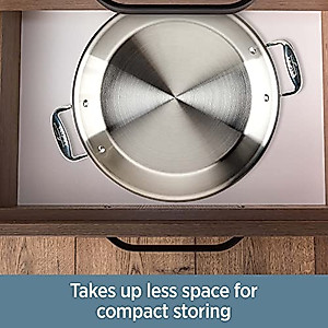 All-Clad D3 3-Ply Stainless Steel Universal Pan with Lid 3 Quart Induction Oven Broiler Safe 600F Pots and Pans, Cookware Silver