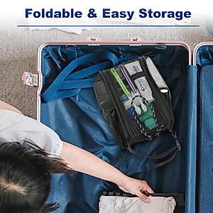 Cosmos Mesh Shower Caddy Toiletry Organizer Hanging Shower Tote Bag, Quick Dry Shower Organizer Portable Bath Bag with Durable Zippers & Side Pockets for Travel, Gym, Swimming, Beach and Camp