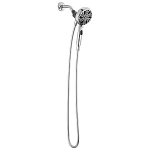 Delta Faucet 6-Setting SureDock Magnetic Shower Head with Handheld Spray, Chrome Shower Head with Hose, Round Shower Head, Showerheads & Handheld Showers, MagnaTite Docking, Chrome 75609