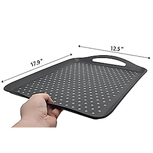 ChopMaster Rectangular Anti Slip Serving Tray with Handle (large, Black)