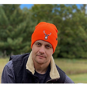 Klarny Blaze Orange Hunting Hat for Men, Women, Kids, High-Visibility Orange Hunting Beanie, Comfortable, Stretchy Knit Hunter Orange Hat Deer & Bow Hunting Gear, Safety Accessories, One Size