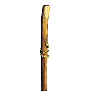 SE Natural Wood Walking Stick with Steel Spike and Metal-Reinforced Tip Cover, 50" - WS632-50