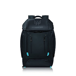 Acer Predator Utility Gaming Backpack, Water Resistant and Tear Proof Travel Backpack Fits and Protects Up to 17.3" Predator Gaming Laptop, Black with Teal Accents