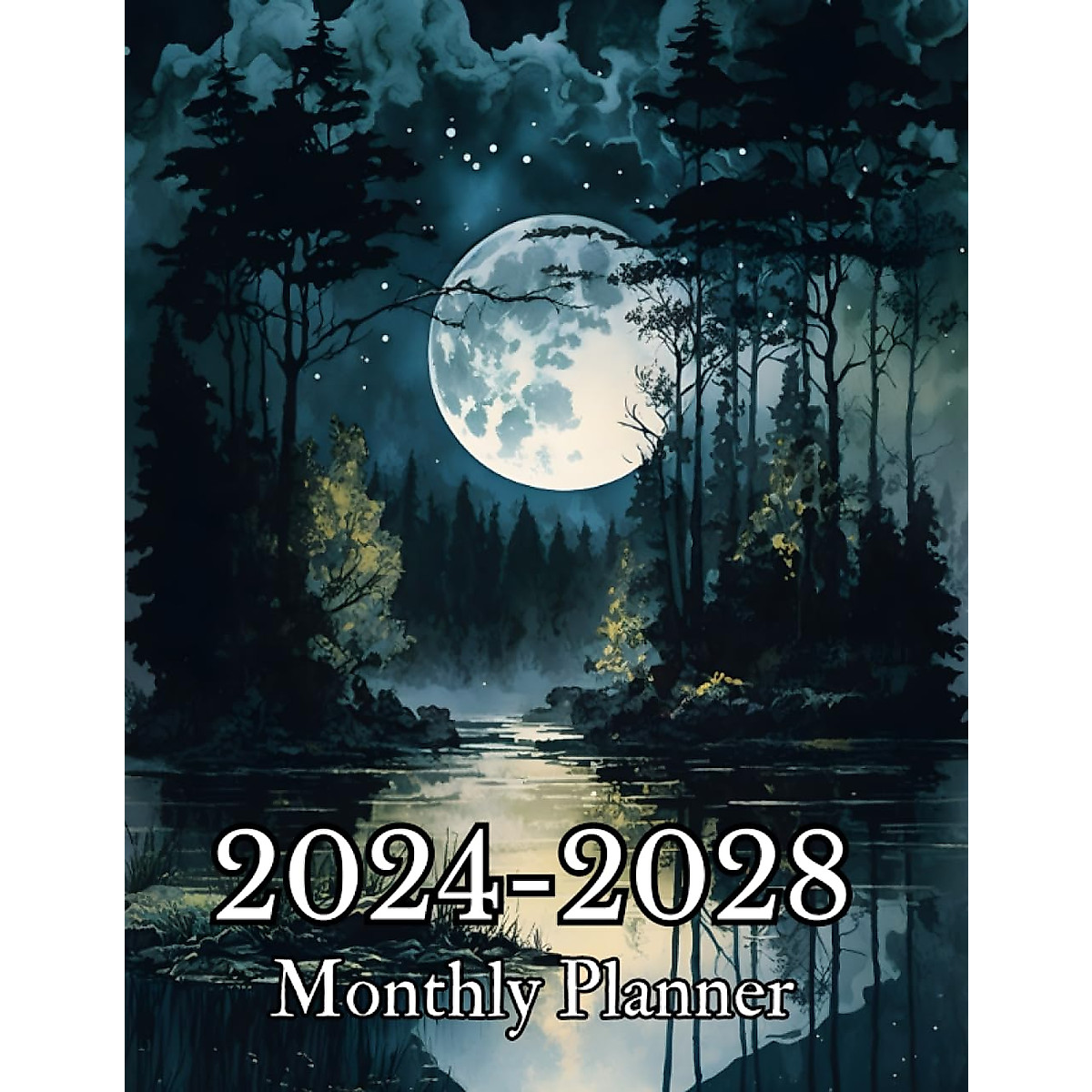 2024-2028 Monthly Planner 5 Years: January 24 - December 28 with Holidays | Vintage Cover