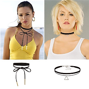 K&Q 52 PCS Choker Necklace, Classic Colorful Gothic Collar Choker Necklace And Black Cute Lace Velvet Choker Necklace Set for Girls and Women