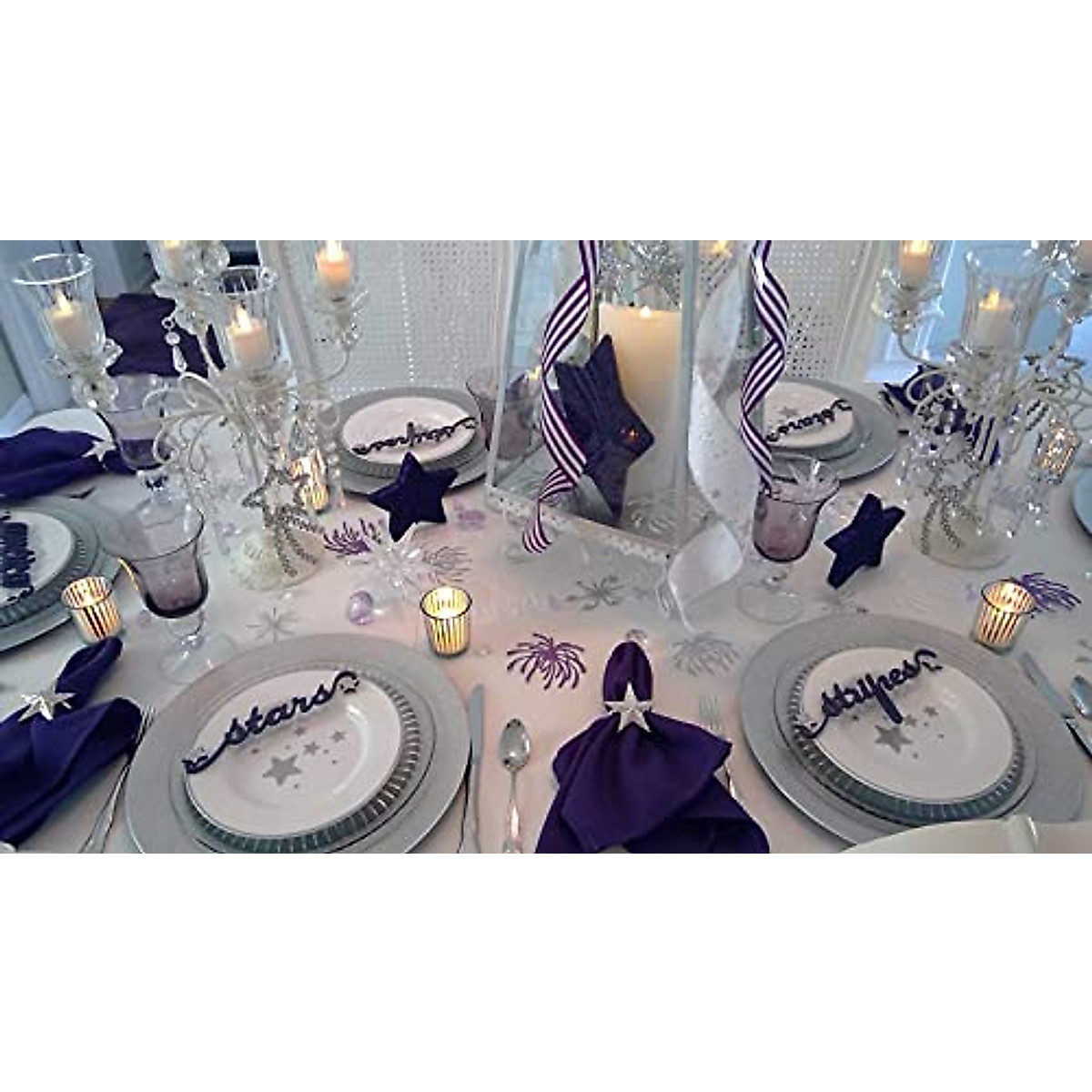 PLOYMONO Purple Heavy Duty Cloth Napkins - 17 x 17 Inch Solid Washable Polyester Dinner Napkins - Set of 8 Napkins with Hemmed Edges - Great for Weddings, Parties, Banquets Dinner & More