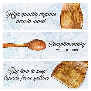 Acacia Wood Coffee Spoon Holder for Kitchen with Included , Rest Stove Top Counter Utensil Holder, 12.5 cm x 11 cm, (CSH001)