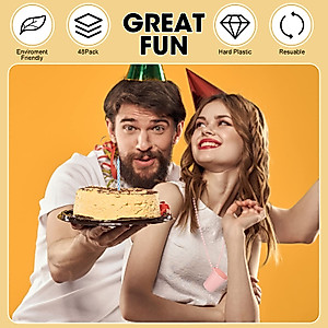 48 Pieces Shot Glass on Necklace Plastic Shot Necklace Cup Bachelorette Shot Glass Necklace Beaded Bride and Groom Supplies for Birthday Wedding Festival Parade Party Favor, 8 Colors