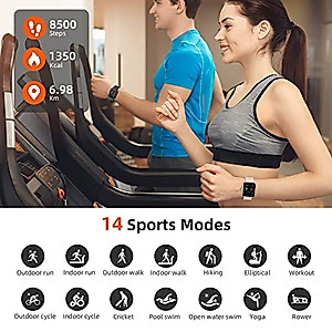 RIVERSONG Smart Watch, Smart Watches Compatible with iPhone Android for Men Women, 5ATM Waterproof Smartwatch Fitness Tracker with Heart Rate Blood Oxygen Sleep Monitor, Motive 3S