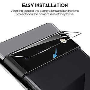 LK [2+2] Designed for Google Pixel 6 Pro Flexible TPU Film Screen Protector [Not Glass ]+ 2 Pack Tempered Glass Camera Lens Protector,Fingerprint Support, Anti Scratch, HD-Ultra thin, Bubble-Free