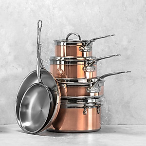 Hestan - CopperBond Collection - 100% Pure Copper 10-Piece Ultimate Cookware Set, Induction Cooktop Compatible