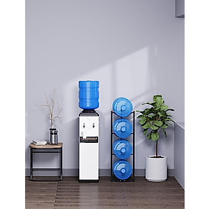 MYLOLF 3&5 Gallon Water Jug Holder: 3 4 5 6 Tier Storage 5 Gallon Coller Water Bottle Rack - 5 Gal Stackage Container Organizer Stand for Home Kitchen Garage（4 Tier）