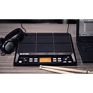 HXW PD705 Percussion Sample Pad 9 Trigger Sampling Multipad Portable Travel Electric Drum Pad With Built-in 592 Sounds, Support USB/MIDI In Out/AUX