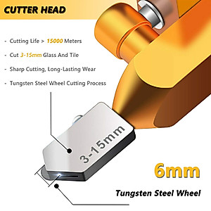 Manual Tile Cutter, 2 in 1 Glass Tile Cutter Hand Tool with Glass Breaking Pliers, Mirror Cutting Kit with 3 Tungsten Steel Blade for Home DIY Cutting Glass, Mirror, Ceramic Tile, Glazed Tiles