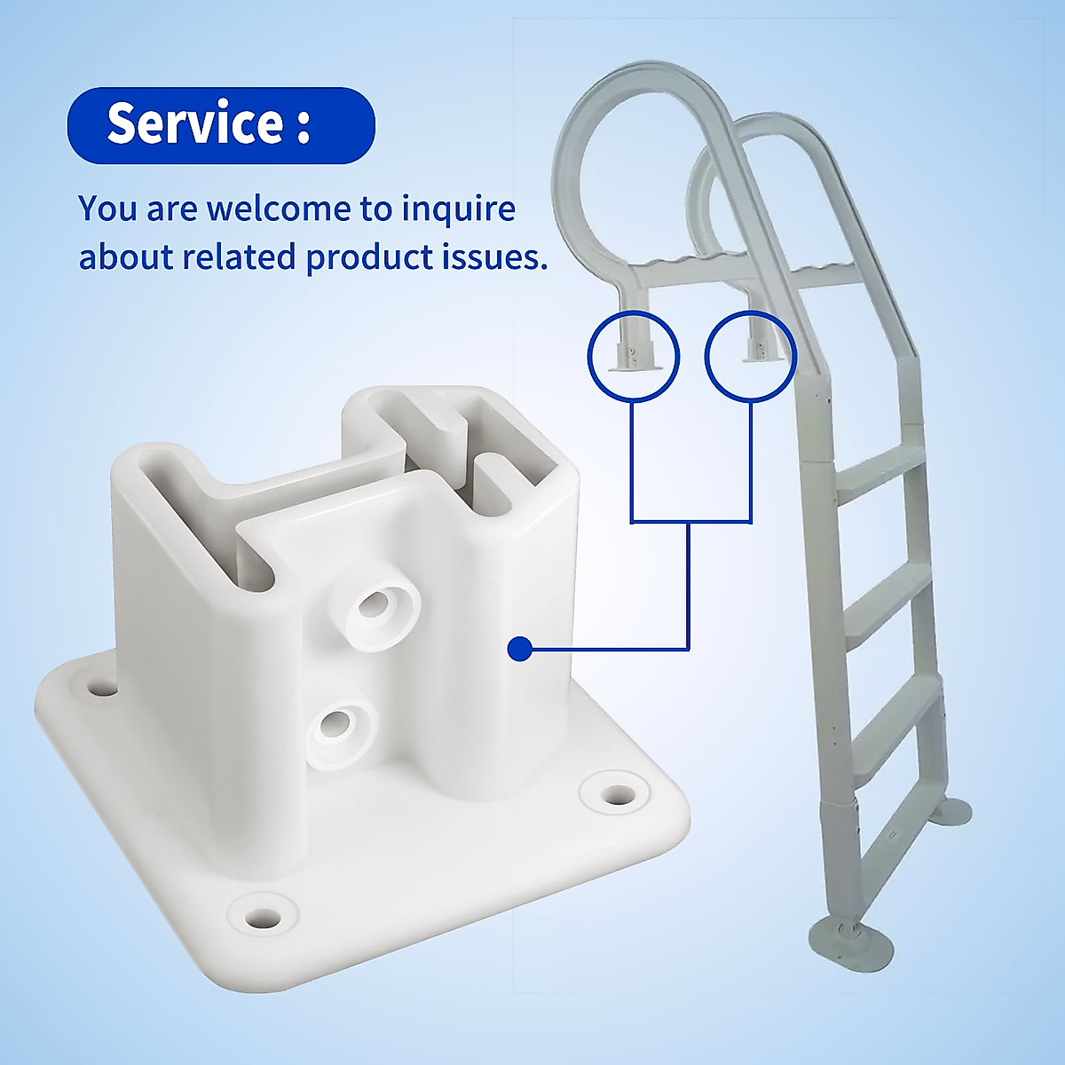 2 Pack 832414, 832414D, BUL-41-1 Ladder Flanges Replacement for Heavy Duty Resin in-Pool Above Ground Swimming Pool Ladder, Hook/Hanging Ladder Flanges, Ytpoools