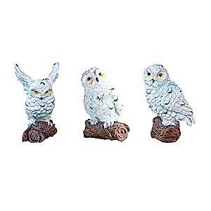 5 Pieces Owls Fairy Garden Miniature Ornaments Mini Animals Resin Figurines for Moss Landscape Bonsai Crafts Home Decor