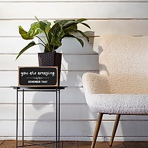 Inspirational Wood Hanging Decor Sign, You are Amazing Remember That, Rustic Wood Front Door Plaque Wall Art Decor Gift, 10" x 5" Wood Decor Hanging Sign for Porch Study Home Farmhouse Bedroom-02