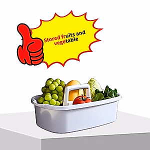 Hioffice Cleaning Supplies Caddy, Shower Caddy, Cleaning Tote Supply Organizer with Handle, Plastic Shower Caddy for Cleaning Products, Large Cleaning Caddy (white, 1)