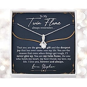 Sister Necklace, Meaningful Twin Flame Necklace, Twin Flame Gift, Twin Flame Gift, To My Twin Flame, Twin Flame Spiritual Gift, Gift For Twin Flame Message Card Jewelry, Handmade Necklace, Personali