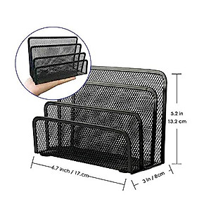 Wikkiv Desktop Mail Organizer 2 Packs Small File Letter sorter for Any Home or Office Desk File Organizer Mail Sorter(6.7''3''5.2'')