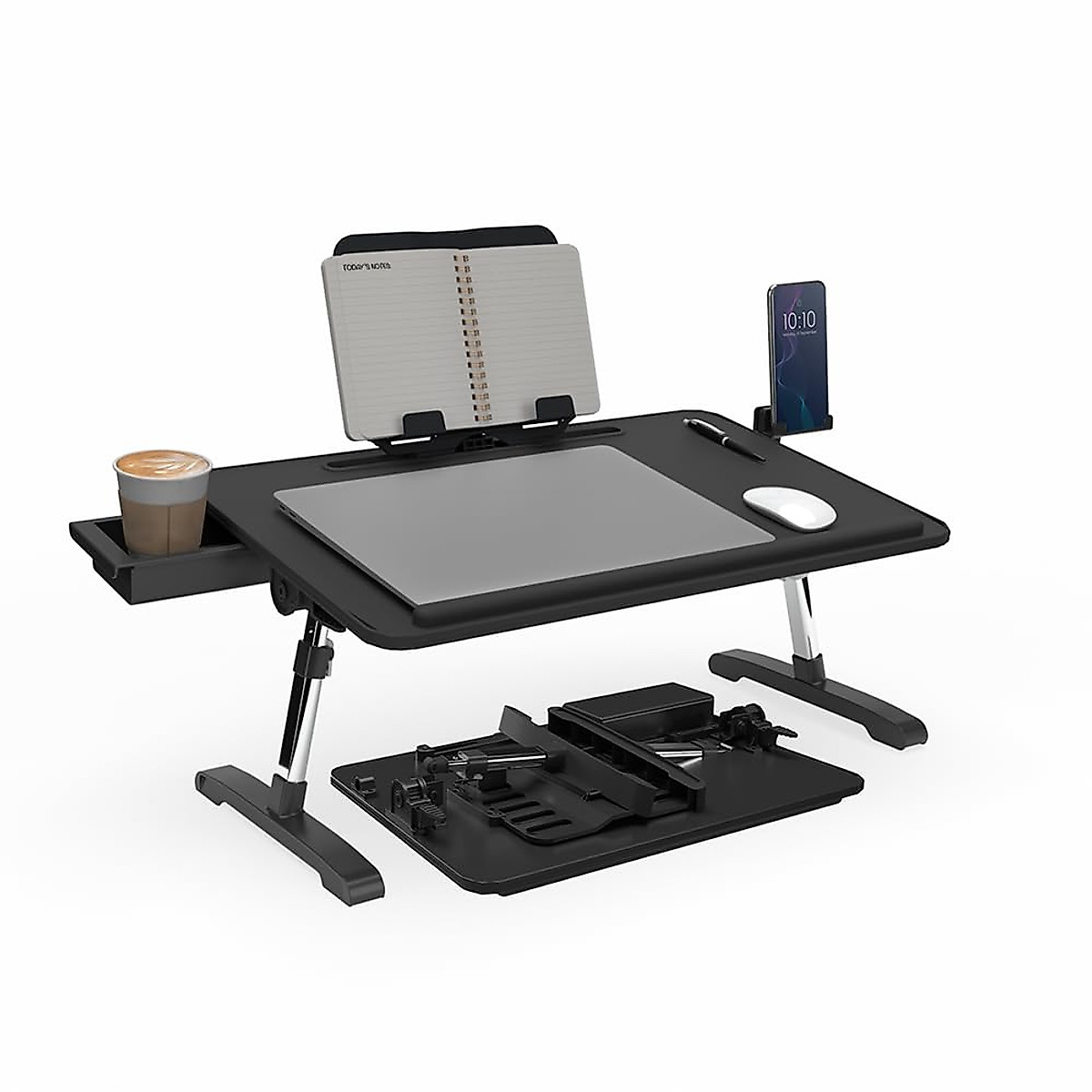 Limitless TotalDesk Portable Modern Workstation and Lap Desk with Adjustable Height & Tilt (Black)