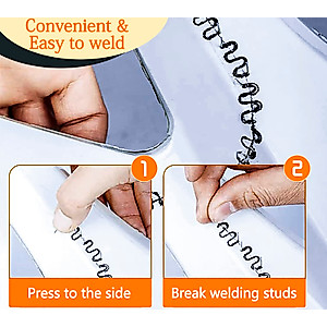 Plastic Welder Staples, 1200 pcs Hot Staples Plastic Repair Kit, Welding Hot Staples Wave, Corner & Flat for Repair Car Bumpers Hot Stapler Staples - Plastic Weld Hot Staples (0.8 0.6mm)