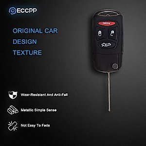 ECCPP Replacement fit for 4 Buttons Uncut Keyless Entry Remote Control Car Key Fob Shell Case 08-12 Cruiser for Jeep for Patriot for Dodge for Caliber Series 5183349c (Pack of 1)