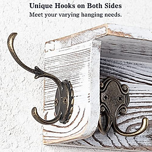 Tektalk Coat Hooks Coat Rack with 6 Double Hook Wall Mounted Coat Hat Hanger Hooks for Entryway, Bedroom, Kitchen, Bathroom - Gray