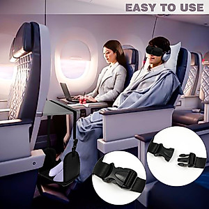 Bylion Airplane Footrest with Support Plates, Portable Travel Foot Rest with Memory Foam, Airplane Travel Accessories to Reduce Foot & Leg Swelling and Soreness, Gifts for Travelers Office Workers