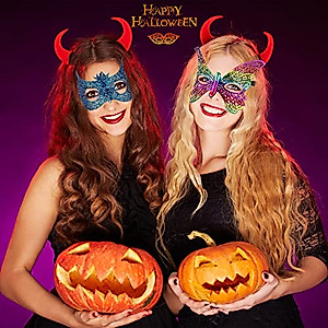 50 Pieces Lace Mask Masquerade Venetian Eyemask Women Flexible Masks for Masquerade Carnival Ball Birthday Halloween Costume (Multi Color)