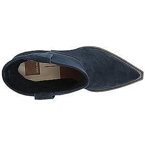 Dolce Vita Women's Runa Western Boot, Royal Blue Suede, 8