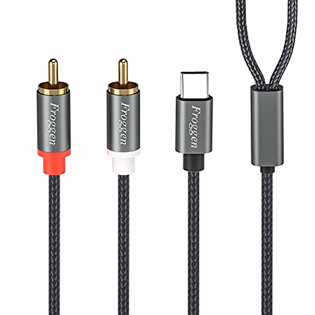 Froggen USB C to 2 RCA Audio Cable, RCA Cables Type-C to 2 Male RCA to USB C for i-Pad, Phone, Laptop, Tablet, Galaxy, Pixel, Home Theater, DVD, Amplifier, Speaker, Car Stereo