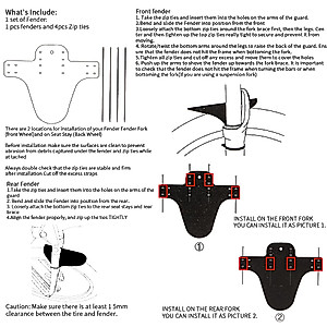 Dogagroom Mountian Bike Fender 2 Pcs, Front and Rear Bicycle Fender, Mountain Bike Mudguards Set, MTB Mud Guard, Folding Bicycle Mud Guards, Waterproof Bike Fenders, Fits 650B 20" 27.5" 29" (Black)