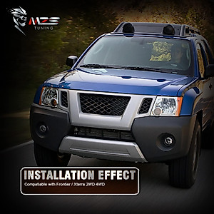 MZS Leveling Kit, 2" Front Lift Strut Spacers & 2" Rear Lift Shackles Compatible with 2005-2024 Frontier/2005-2015 Xterra 2WD 4WD 2X2 4X4