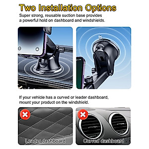 YFYYF Phone Holders for Your Car,[60 Lbs Powerful Suction] Car Phone Holder Mount,Phone Mount for Car Dashboard Windshield,Car Mount for iPhone/Android Smartphone,Car/Truck Accessories