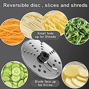 Anthter CY-367 Food Processor & Vegetable Chopper for Slicing, Shredding, Chopping, Dough and Purees, 7 Processor Cups, 600W,Stainless Steel