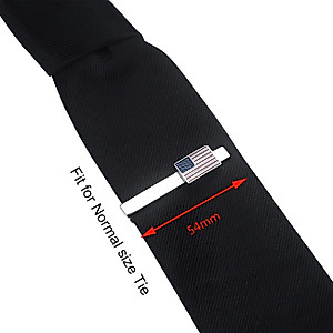 HONEY BEAR Men US Flag Tie Clip Bar Stars Stripes American Flag Wedding Gift 5.4cm