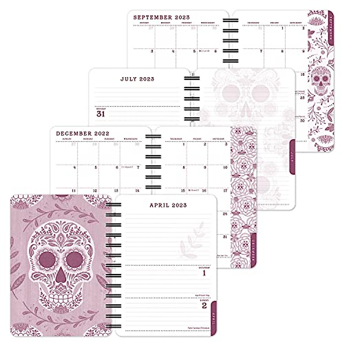 Sugar Skull 2022 - 2023 On-the-Go Weekly Planner: 17-Month Calendar with Pocket (Aug 2022 - Dec 2023, 5" x 7" closed)