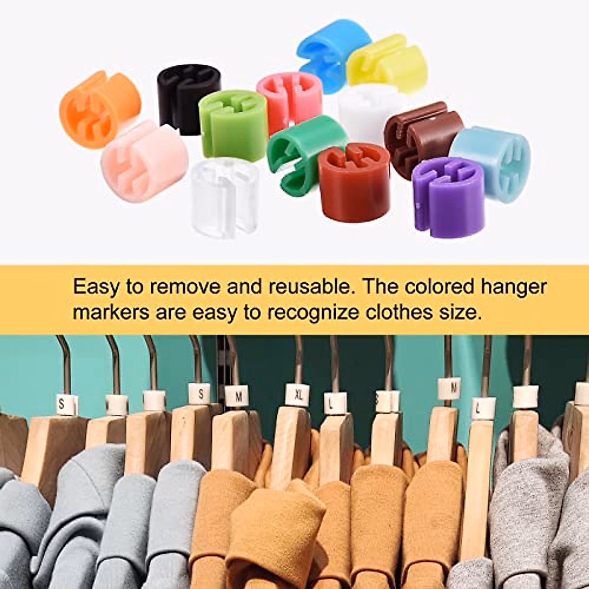 MECCANIXITY Clothes Hanger Marker Blank Fit 3.5mm Rod for Garment Color Coding Clear Count 300