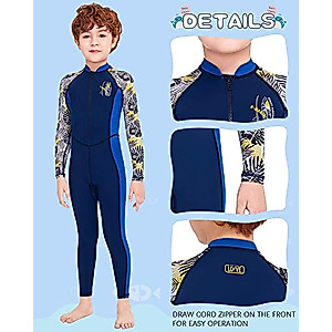 Full Cover Wetsuit for Toddler Quick Dry Thermal Swimsuit Sun UV Protection Bodysuit Zip Stretch Wet Suits for Diving Swimming