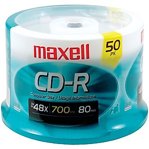 MAXELL 623251/648250 700MB 80-Minute CD-Rs (50-ct Spindle)