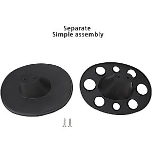 HURRISE Hair Brush Holder Stand,Plastic Round Hair Brush Comb Holder Display Rack Hair Styling Brush Stand Shelf Accessories(Black)