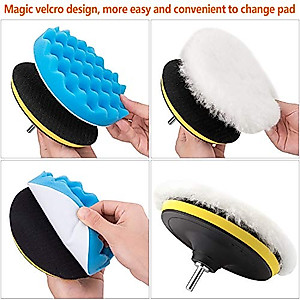 6 Inch Buffing and Polishing Pad Kit 11 PCS with Drill Adapter