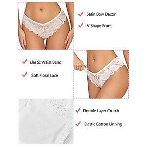 Avidlove Women Sheer Tanga Underwear 4 Pack Lingerie Panties Sexy Lace Underpants Multicolor 1 S